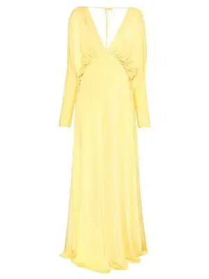 Raquel Diniz Sonia V-neck Maxi Dress - Yellow