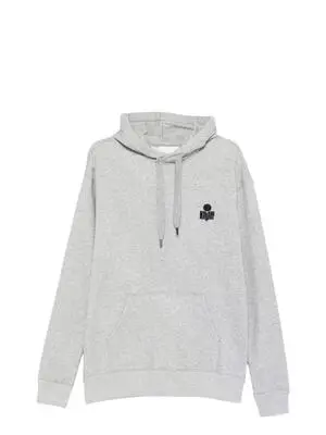 MARANT Logo-detail Hoodie - Grey