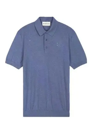 Eric Bompard Knitted Polo Shirt - Blue