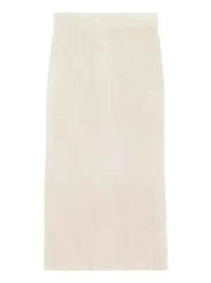 Eric Bompard Ribbed Knit Midi Skirt - Neutrals