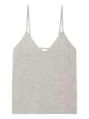 Eric Bompard Strappy V-neck Knitted Top - Grey