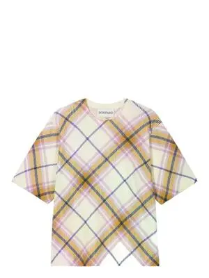 Eric Bompard Tartan-Print T-Shirt Neutrals