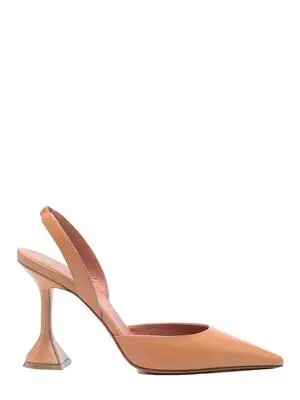 Amina Muaddi Holli Pointed Slingback Pumps Neutrals