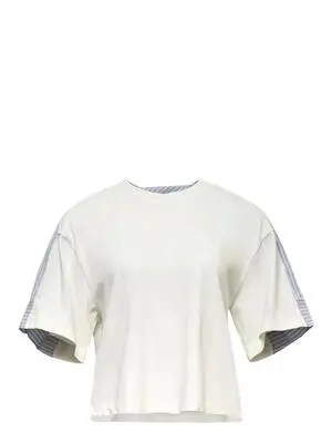 RE CODE Twisted Striped-back T-shirt - Neutrals