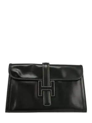 Hermès 1985 Jige Clutch Bag - Black