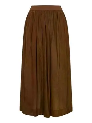 UMA WANG Pleated Ankle Length Skirt - Brown