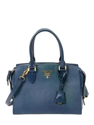 Prada Saffiano Leather Tote - Blue