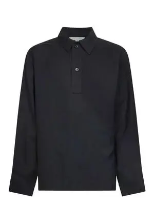 Studio Nicholson Long-sleeved Polo Shirt - Black