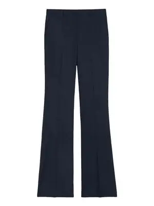 Theory Demitria Wool Flared Trousers Blue