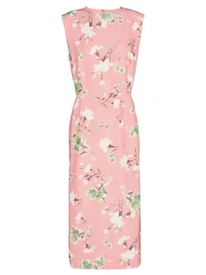 Erdem Floral-print Faille Midi Dress - Blush