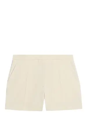 Loulou De Saison Serge Wool-blend Twill Shorts - Beige