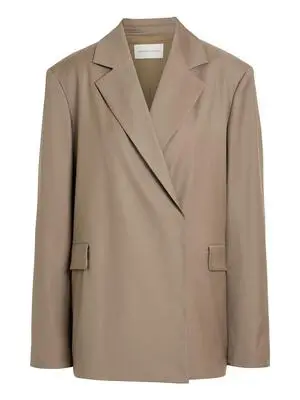 Loulou De Saison Arlo Doublebreasted Wooltwill Blazer - Taupe