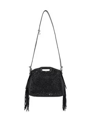 Maje Embellished Fringed Shell Tote - Black