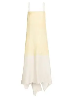ESSE STUDIOS Optimista Draped Dégradé Silk-twill Midi Dress - Pastel Yellow