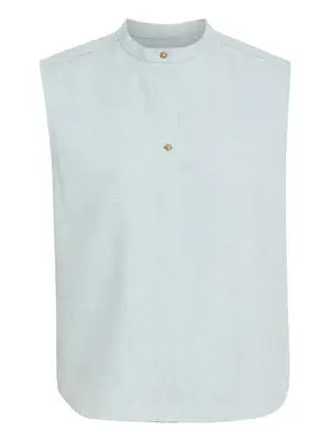 Loulou De Saison Lino Slub Cottonblend Twill Shirt - Sky Blue