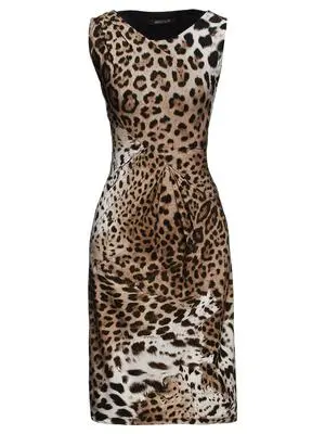 Roberto Cavalli Pleated Leopard-print Dress - Animal Print