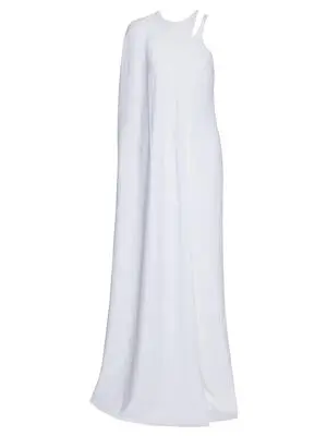 STELLA MCCARTNEY One-Shoulder Layered Crepe Gown