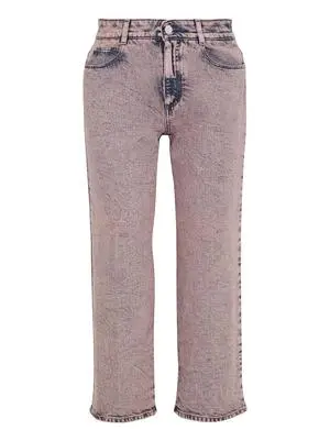 Stella McCartney The Cropped Bleached High-rise Straight-leg Jeans - Pastel Pink