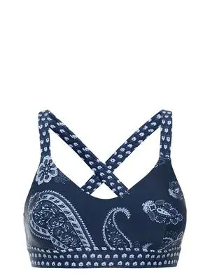 The Upside Sophie Printed Stretch Sports Bra - Navy