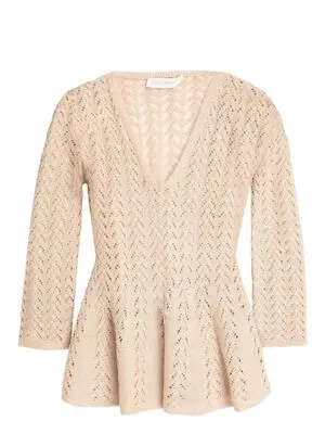 Zimmermann Metallic Crochet-knit Top - Neutral