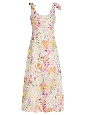 Zimmermann Floral-print Linen Midi Dress - Multicolor