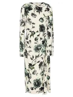 Erdem Floral-print Cady Midi Dress - Ivory