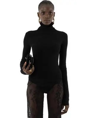 Arakii Jersey Long Sleeve Turtleneck - Black