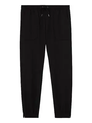 REISS Drawstring-waist Stretch-woven Trousers - Black