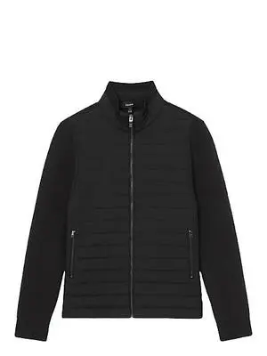 REISS Funnel-neck Jacket - Black