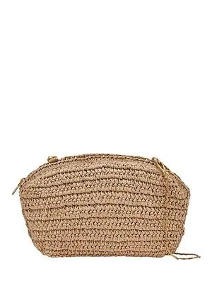 REISS Raffia Clutch Bag - Natural