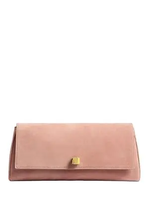 Khaite Audrey Suede Clutch Dusty Pink