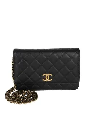 CHANEL Chanel 23b Quilted Caviar Wallet On Chain