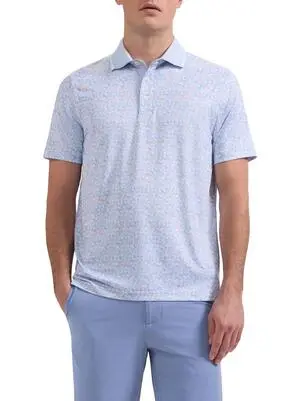 Bugatchi Three-button Performance Polo Periwinkle