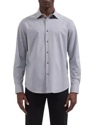 Bugatchi James Ooohcotton® Geometric Print Button-up Shirt - White