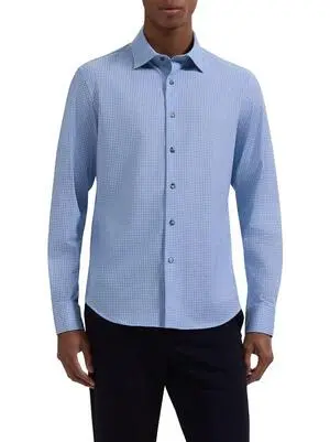 Bugatchi James Ooohcotton® Geo Print Button-up Shirt - Air Blue