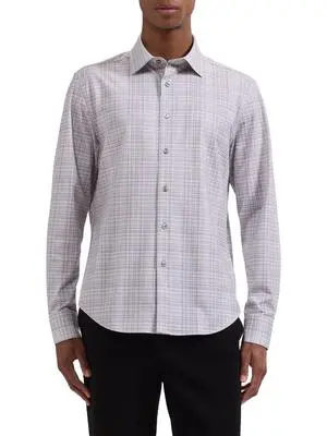 Bugatchi James Ooohcotton® Plaid Button-up Shirt - Limestone
