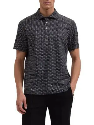 Bugatchi Victor Ooohcotton® Palm Tree Print Polo - Black