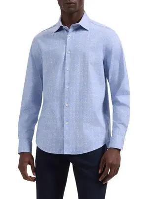 Bugatchi Jimmy Ooohcotton® Abstract Print Button-up Shirt - Air Blue