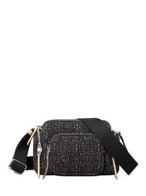 Tory Burch T Monogram Denim Pocket Crossbody Bag - Black