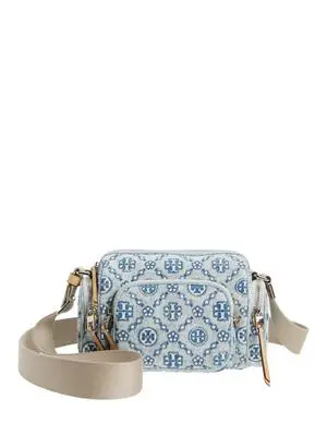 Tory Burch T Monogram Denim Pocket Crossbody Bag - Powder Blue