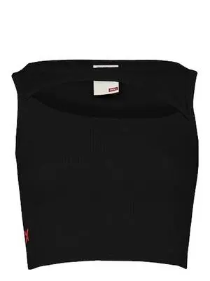 PCFG Free Heaven Rib Crop Tank Top - Black