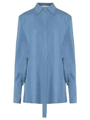 PCFG Free Heaven" Pleated Mini Shirt Dress - Blue