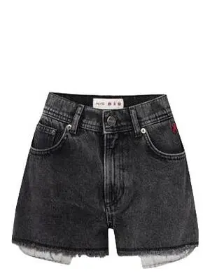 PCFG Free Heaven" Mini Denim Shorts - Black