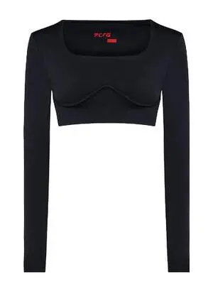 PCFG Free Heaven Long Sleeve Crop Top - Black