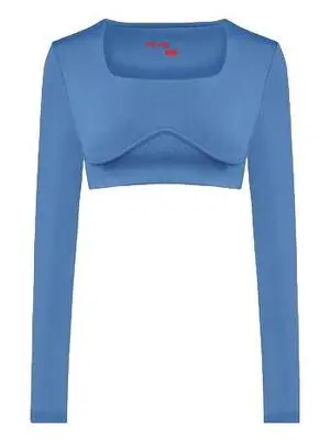 PCFG Free Heaven Long Sleeve Crop Top - Blue