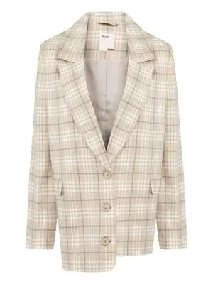 PCFG Linen Blend Checked Blazer
