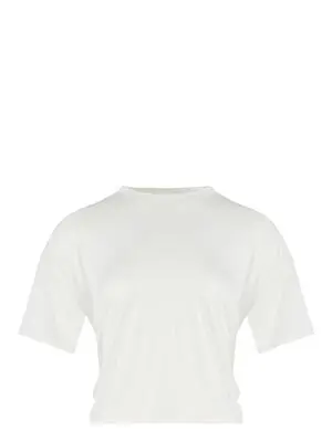 PCFG Cropped Draped T-Shirt White Blanc De Blanc