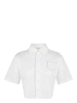 PCFG Pure Cotton Striped Crop Shirt - Grey