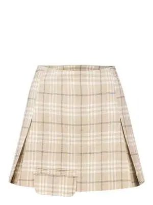 PCFG Pleated Mini Skirt - Beige