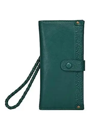 OLD TREND Iris Genuine Leather Rfid Wristlet Clutch - Teal